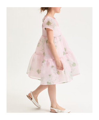 MONNALISA Monnalisa Organza Floral Tiered Dress